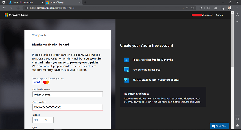 How To Create Azure Free Account